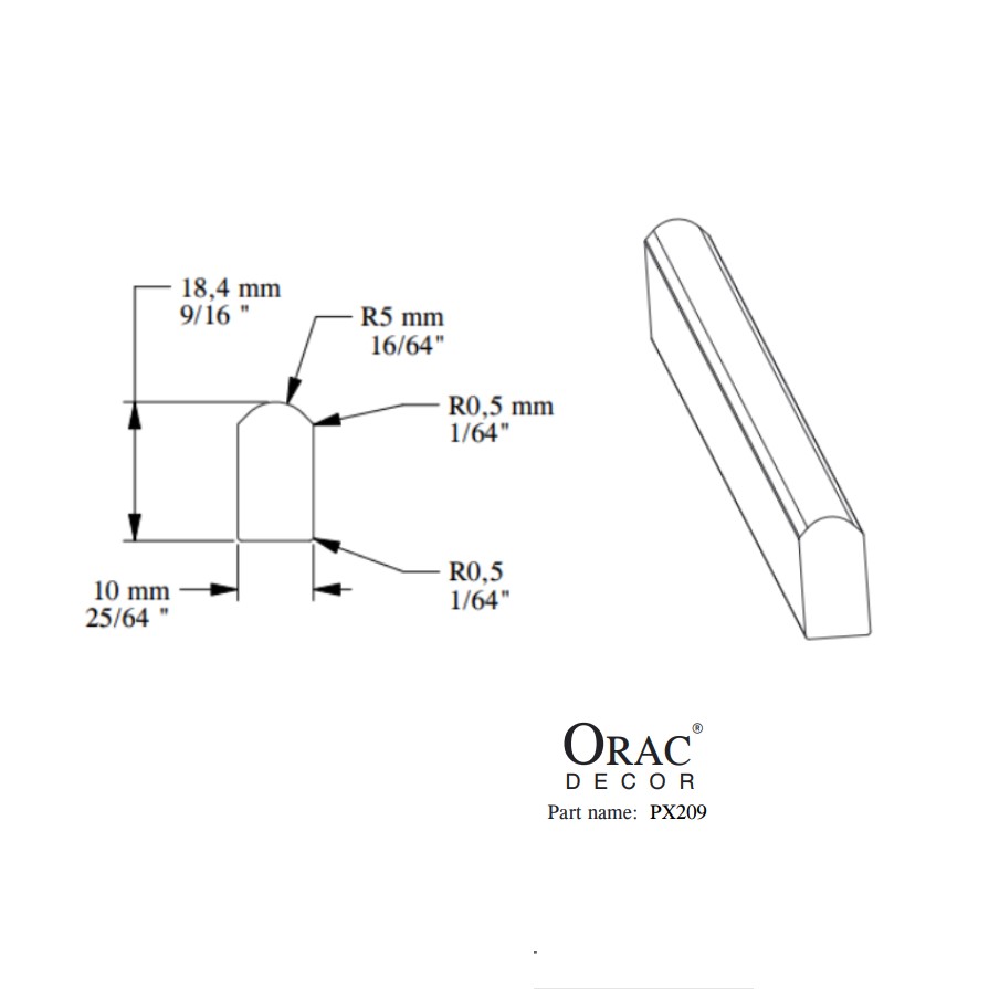 ORAC МОЛДИНГ 18x10x2000